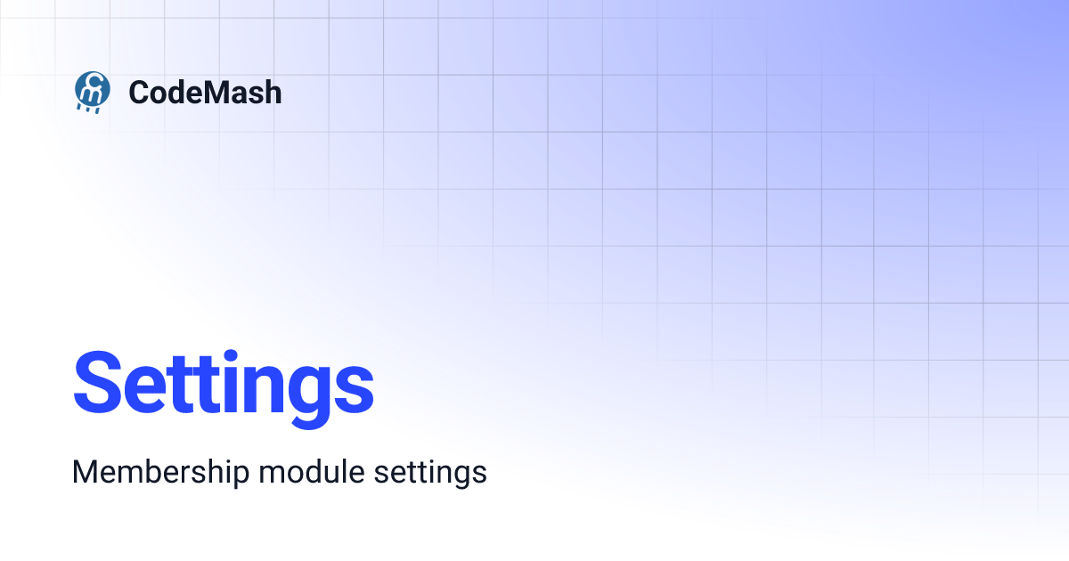 Settings | CodeMash